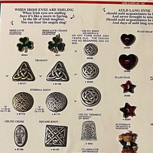 JHB Celtic Knot Metal Buttons 15mm 19mm 23mm Shank Old Silver Shirt ...