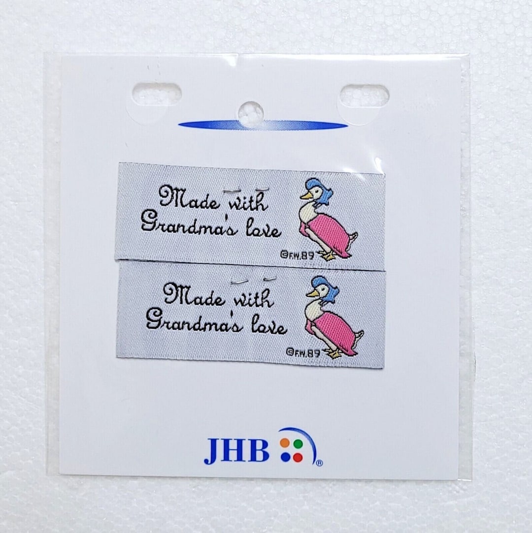JHB Jemima Puddleduck Woven Labels Made With Grandmas Love Beatrix ...