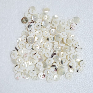 Mini Mother of Pearl Shell Buttons 6mm 8mm 11mm 2 Hole Pack of 10 25 50 ...
