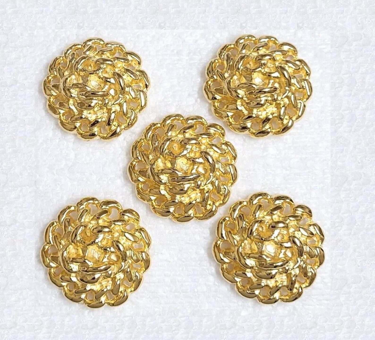 Gold Chain Link Buttons 20mm or 28mm Metal Shank 90s Italian Fashion ...