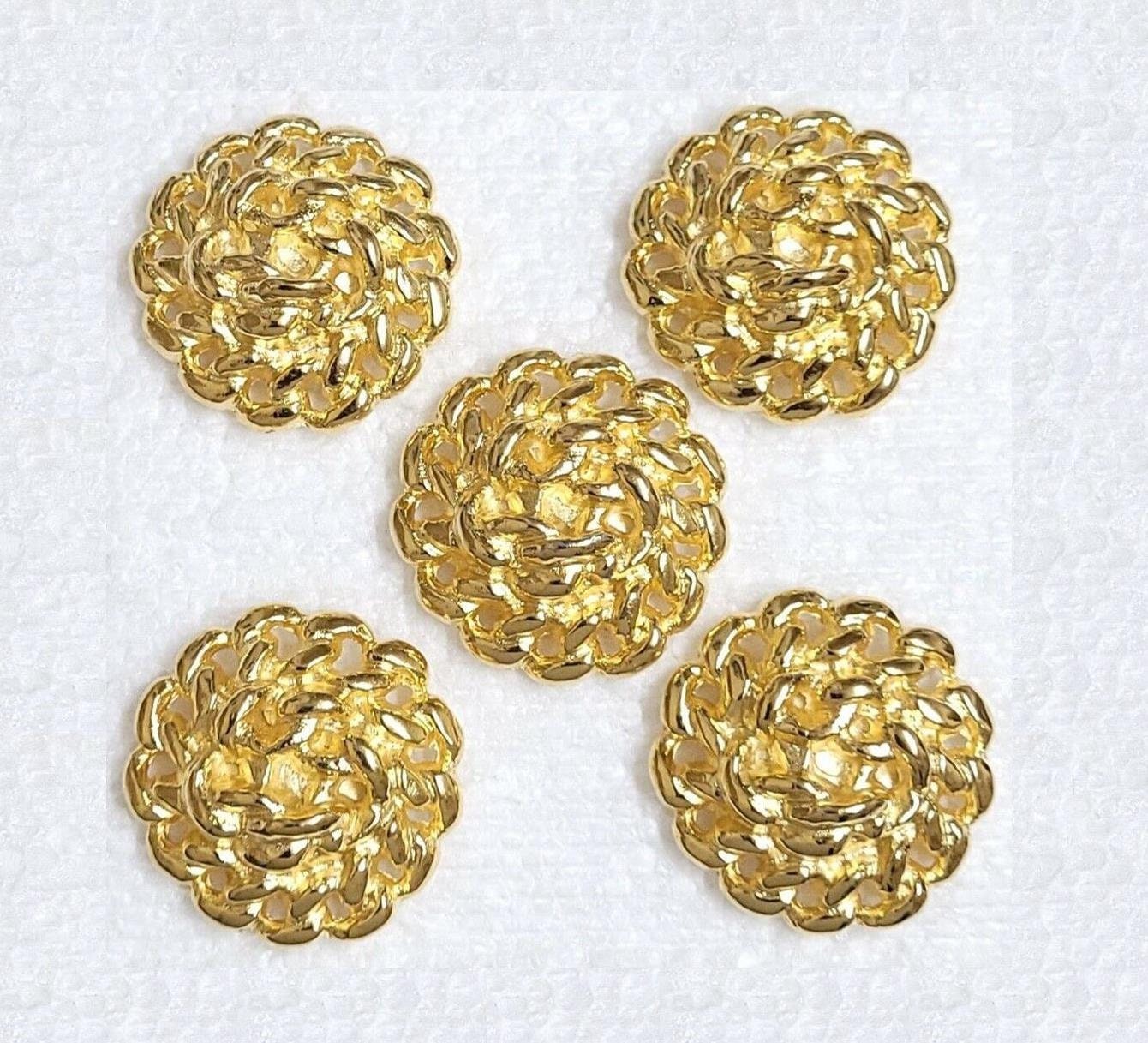 Gold Chain Link Buttons 20mm or 28mm Metal Shank 90s Italian Fashion ...