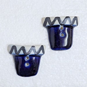 Flower Pot Button 2 Hole Novelty Terracotta Ceramic Glazed House Garden ...