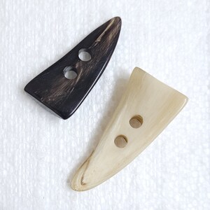 Half Horn Tip Toggle Button 2 Hole Light or Dark Duffle Coat Cloak ...