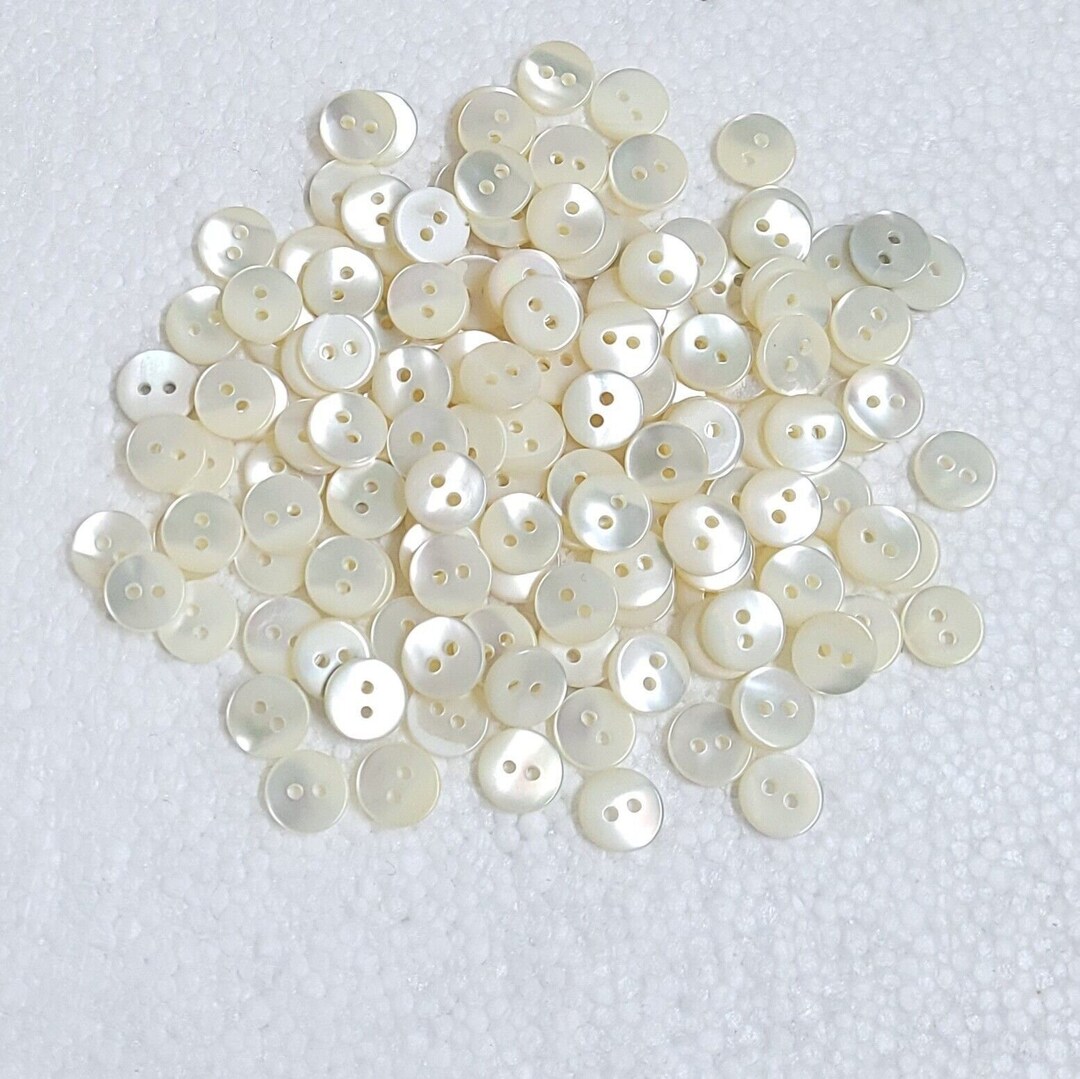 Mini Mother of Pearl Shell Buttons 6mm 8mm 11mm 2 Hole Pack of 10 25 50 ...