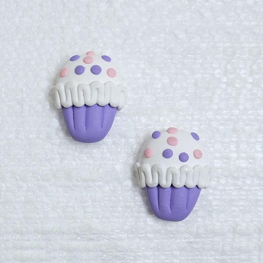 JHB Cupcake Buttons 22mm Shank Realistic 3D Polymer Clay Fairy Cake ...