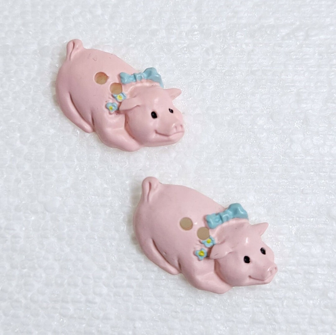 2 JHB Pinky Pig Buttons 26mm Novelty 2 Hole | JHB International ...