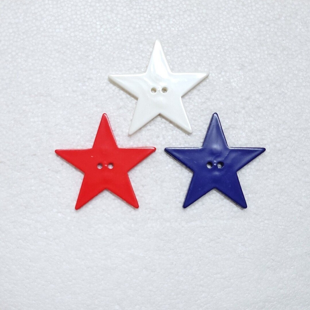 Big Mega Star Button 50mm 2 Hole JHB International 2" Novelty Plastic 5 ...