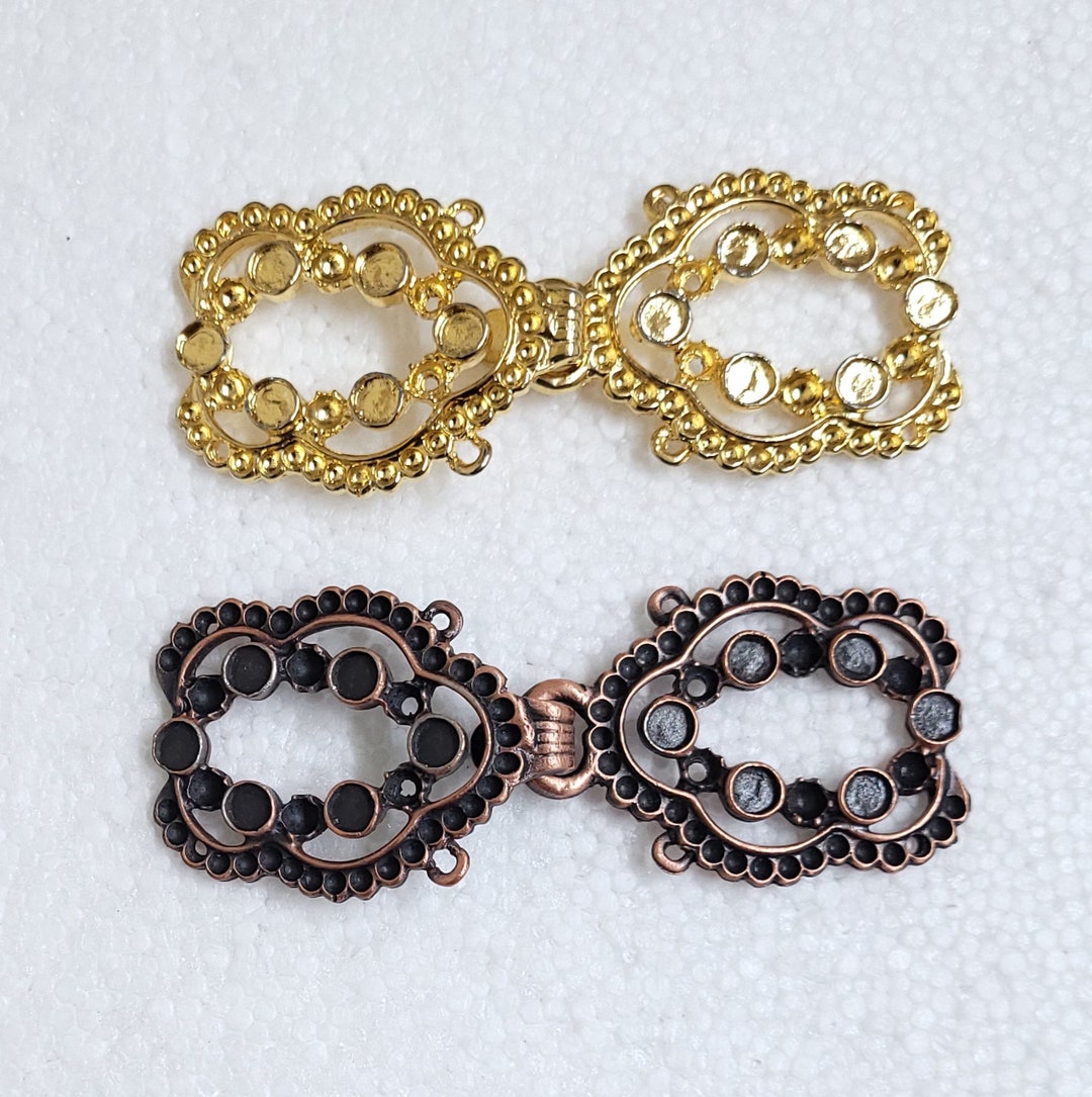 Norwegian Cloak Clasp 75mm Bronze or Gold Tin Metal Pewter Hook & Eye ...