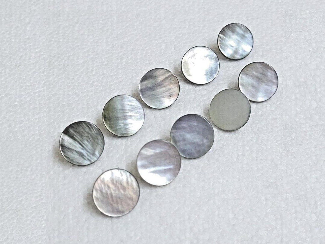 5 Smoke Grey Sea Gem Buttons 15mm Metal Shank Iridescent Gray - Etsy