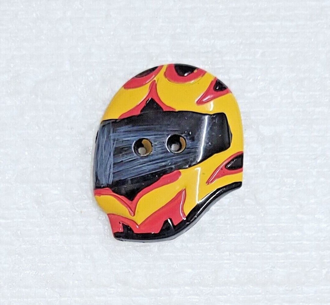 Biker Helmet Button 22mm Metal 2 Hole Motor Bike F1 Nascar Stock Car ...