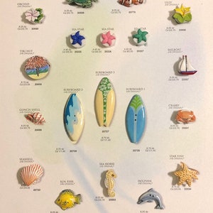 Green Sea Turtle Button 30mm Metal Shank JHB International Novelty ...