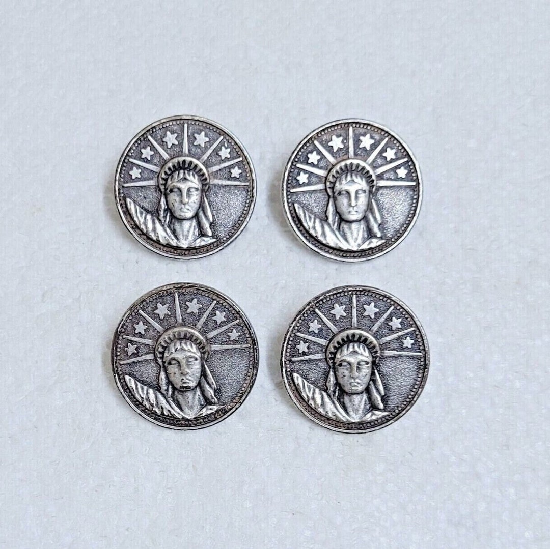 JHB Statue of Liberty Buttons 25mm X 4 Metal Shank American Still Proud ...