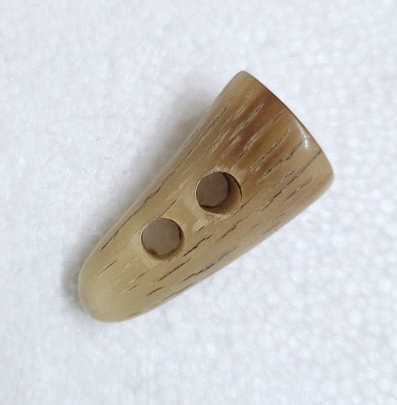 Real Buffalo Horn Toggle Button 1.5" 2 Hole Whole Tip Light Medium Dark ...