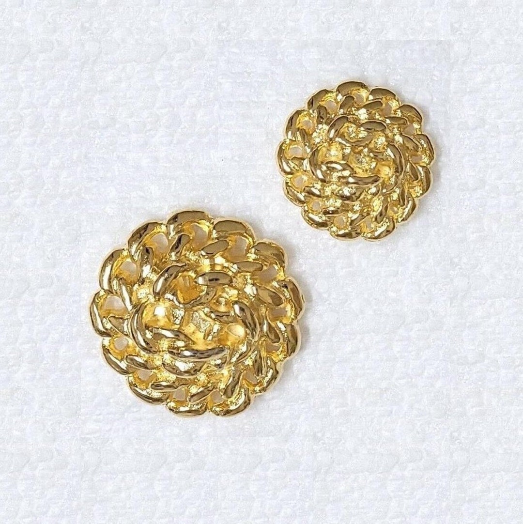 Gold Chain Link Buttons 20mm or 28mm Metal Shank 90s Italian Fashion ...