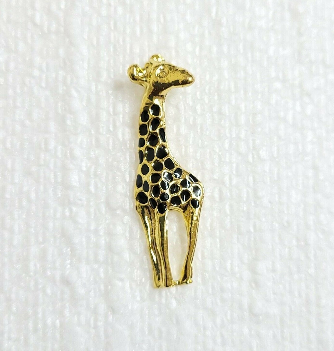 JHB Golden Giraffe Button 35mm Metal Shank 1.4" Novelty Wildlife Animal ...