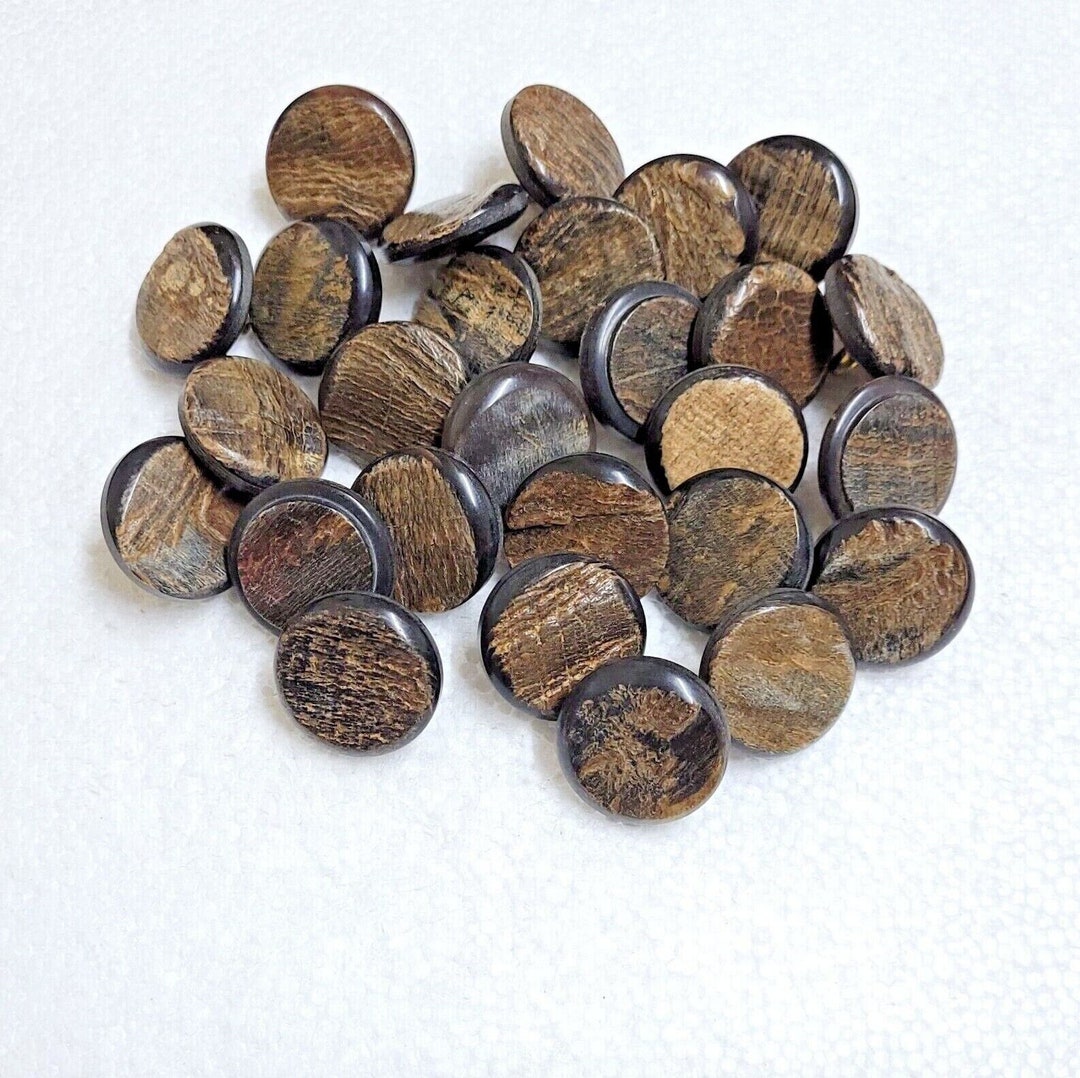 Dark Bark Buffalo Horn Button 21mm Metal Shank James Grove & - Etsy