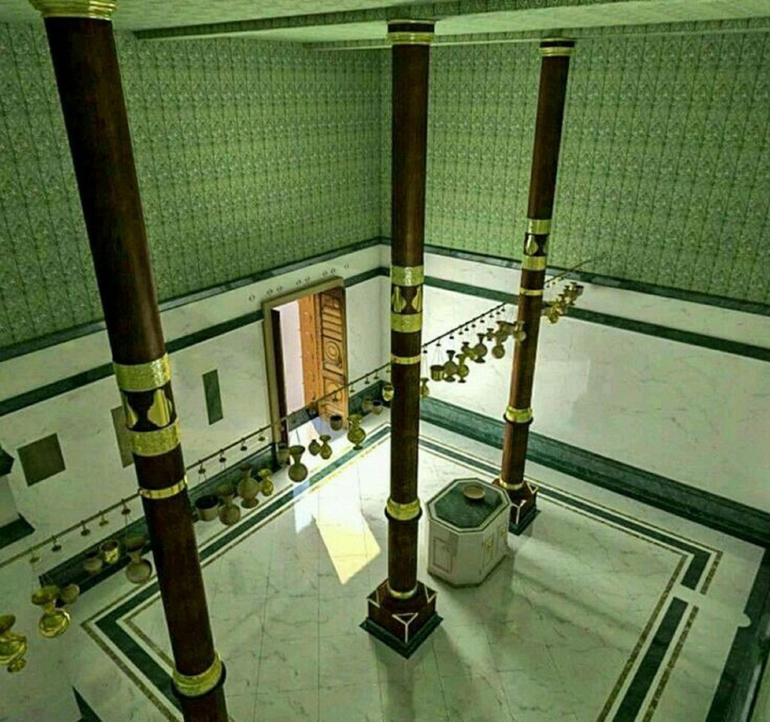 Original Green Color Authentic Frame İnternal Kaaba Cloth - İslamic ...
