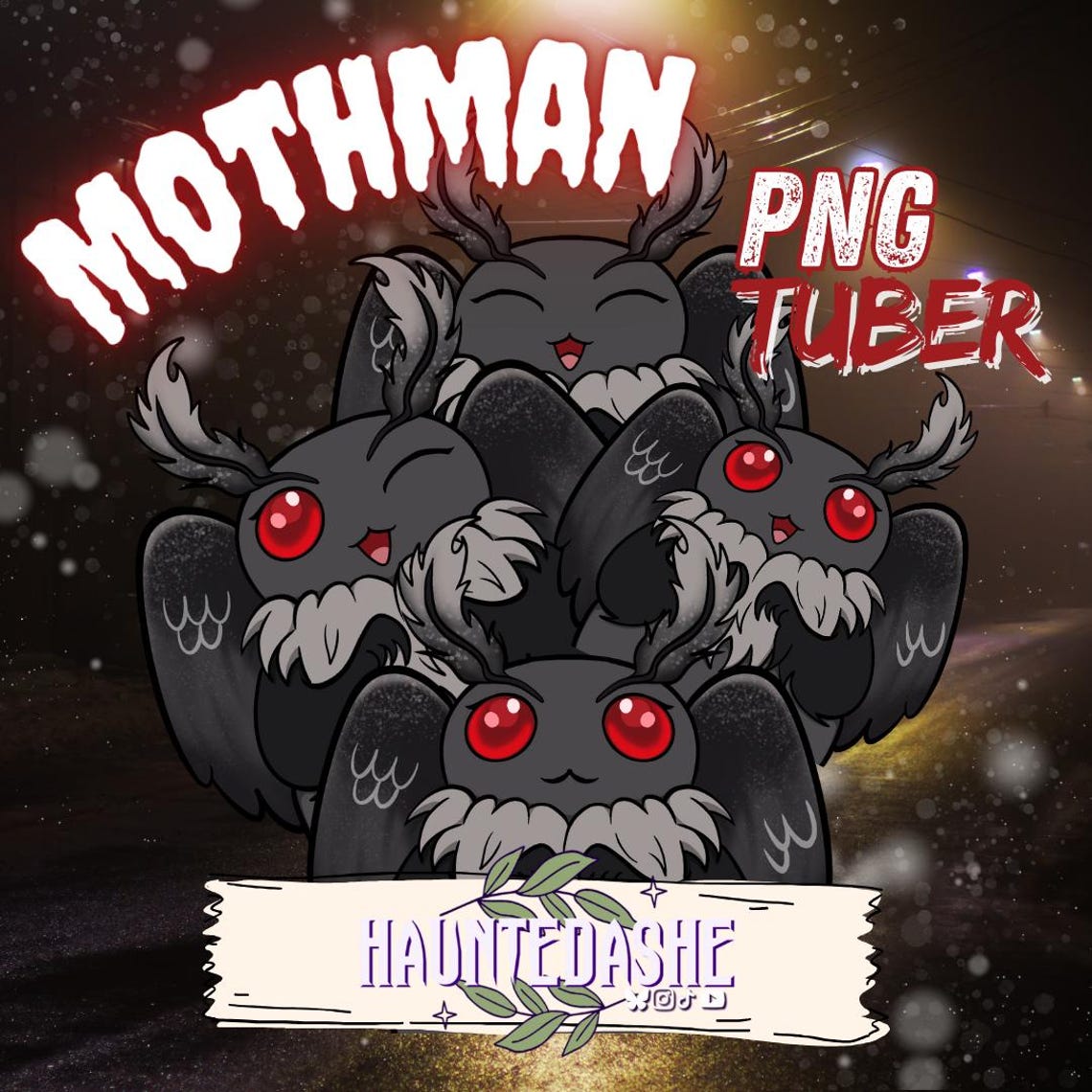 Mothman Cryptid "pngtuber" Avatar: Reactive PNG Images (digital ...