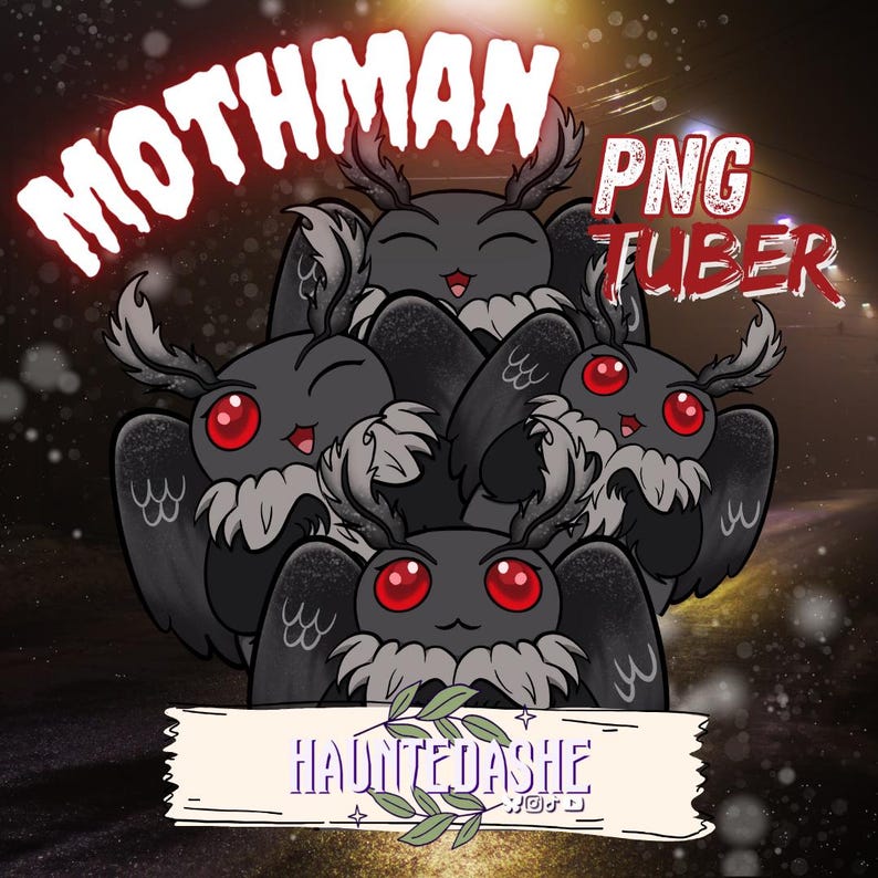 Mothman Cryptid "pngtuber" Avatar: Reactive PNG Images (digital ...
