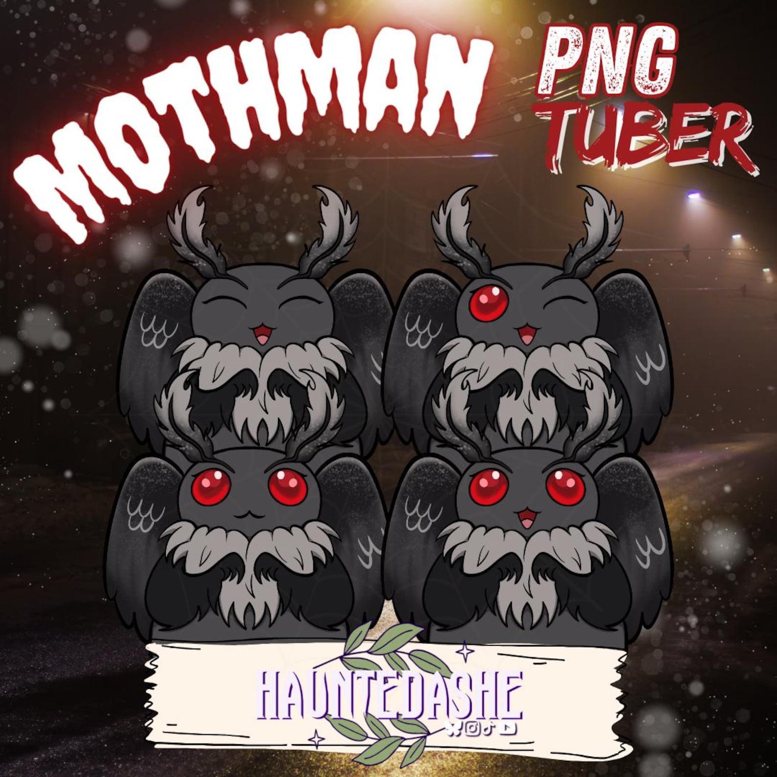 Mothman Cryptid "pngtuber" Avatar: Reactive PNG Images (digital ...