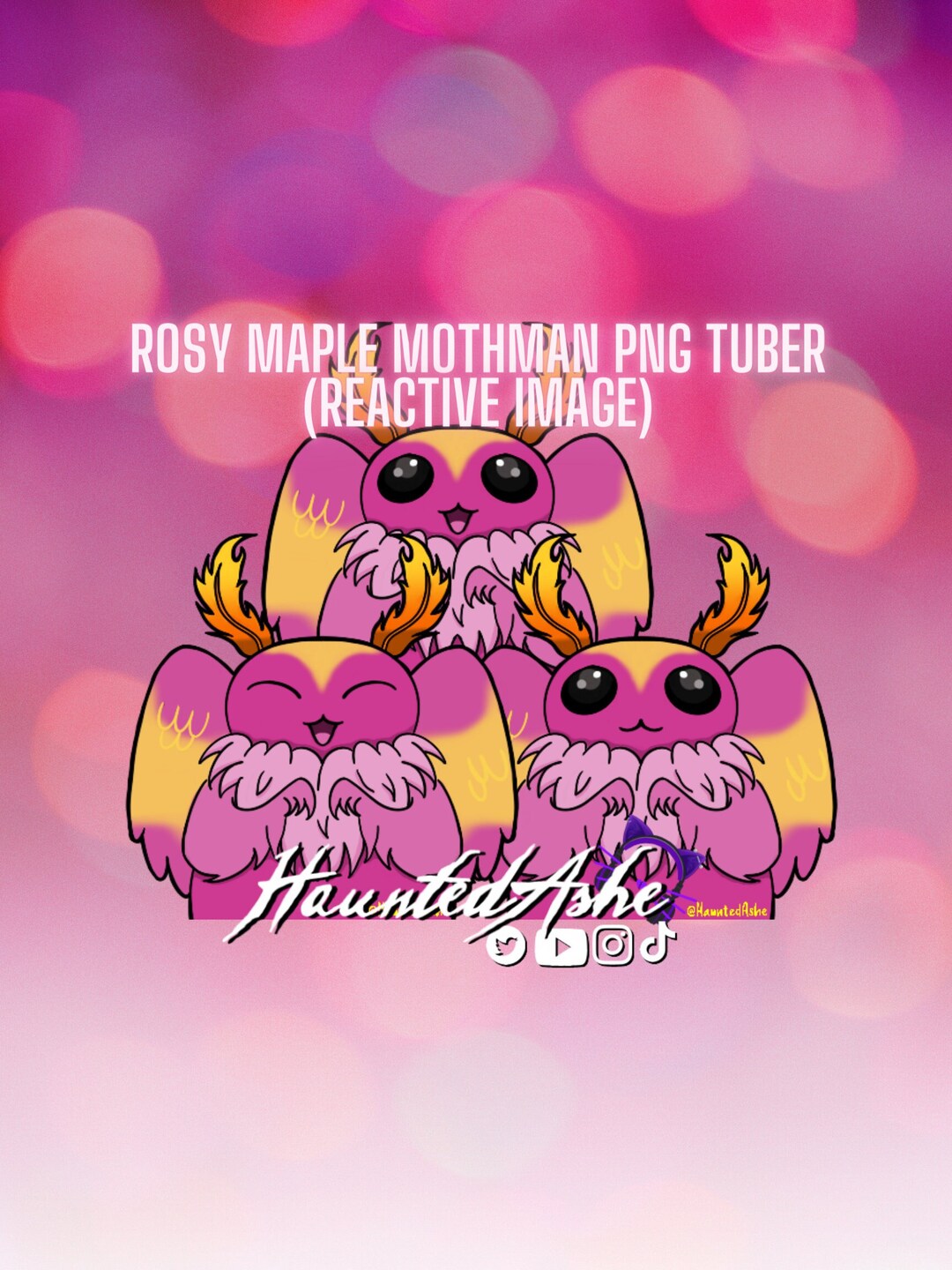 Rosy Maple Mothman Cryptid Reactive Image Streaming Avatar | Ready to ...