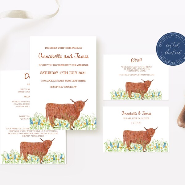 Cow Wedding Invitation - Etsy