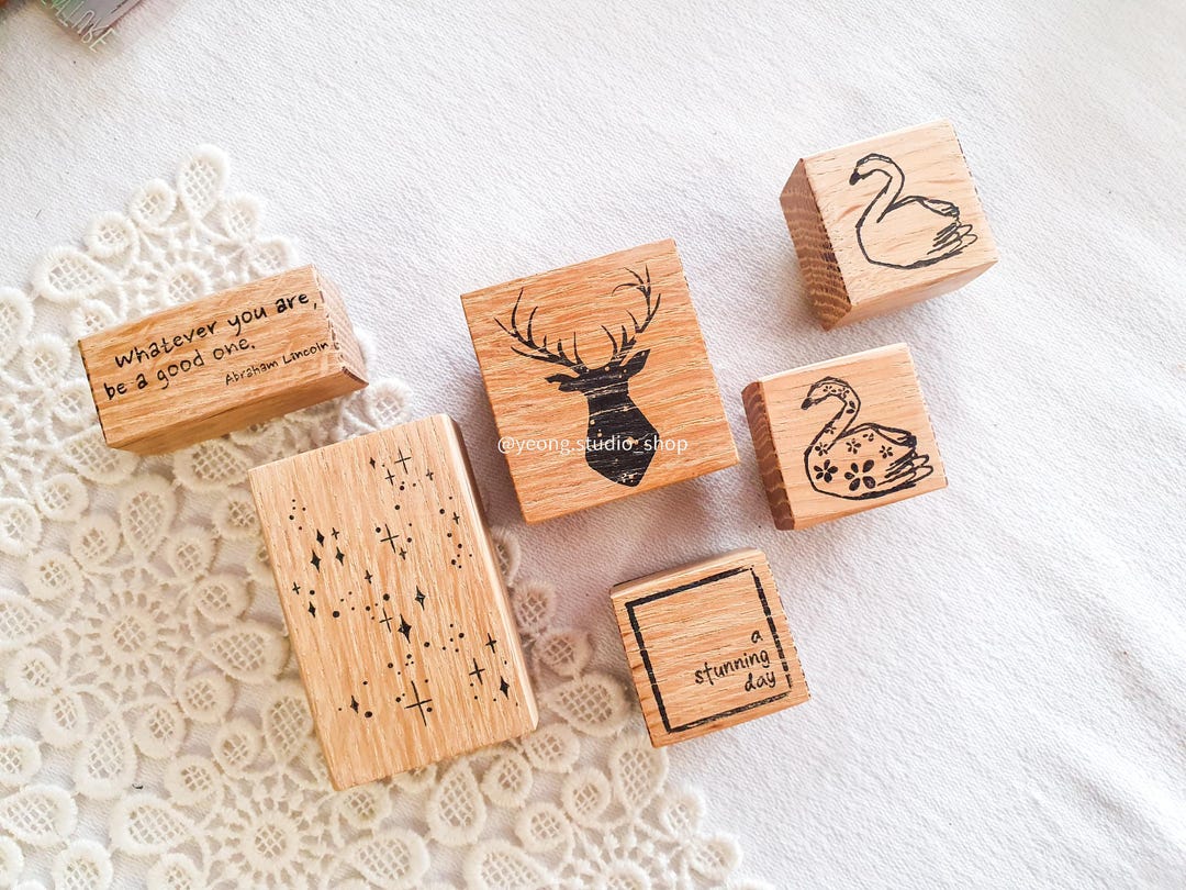 Motif Stamp / Rubber Stamp / Label Stamp / Flower Stamp / Text Stamp ...