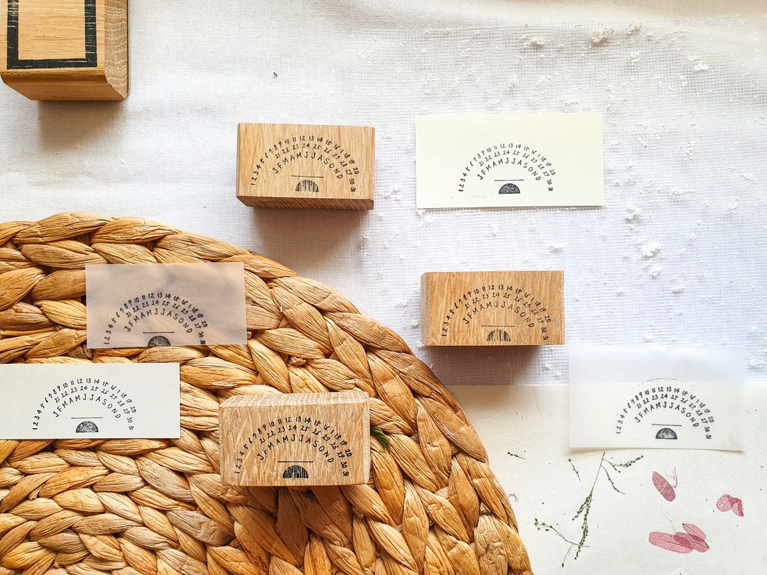 Half Date Stamp / Motif Stamp / Rubber Stamp - Etsy