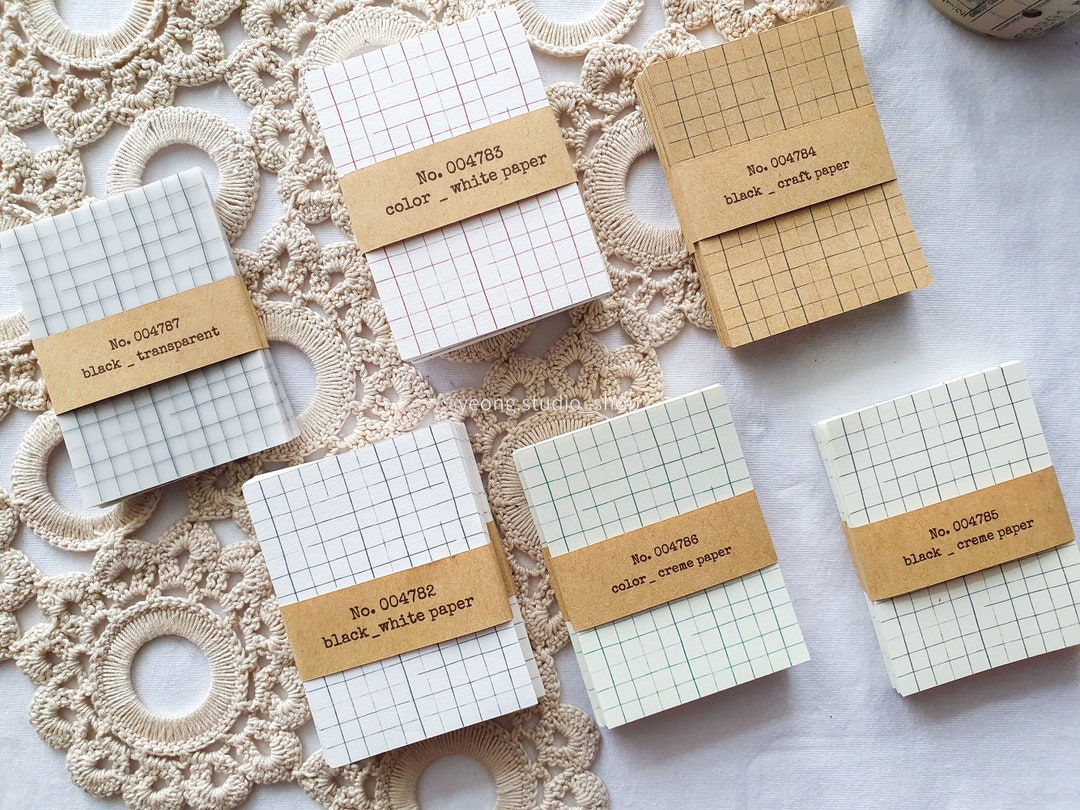 Grid Memo Label Set / Journal Paper / Ephemera / Vintage Journal Label ...