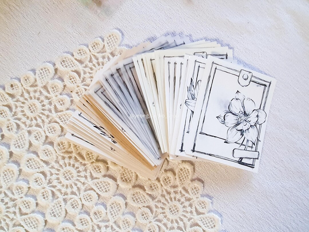 Flower Frame Label Set / Flower Label Set / Line Frame Label Set / Memo ...