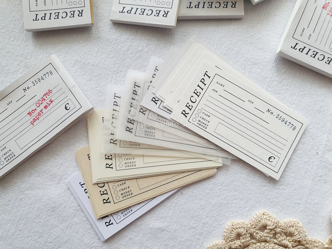Receipt Memo Paper Set / Memo Pad / Vintage / Journal Ephemera - Etsy
