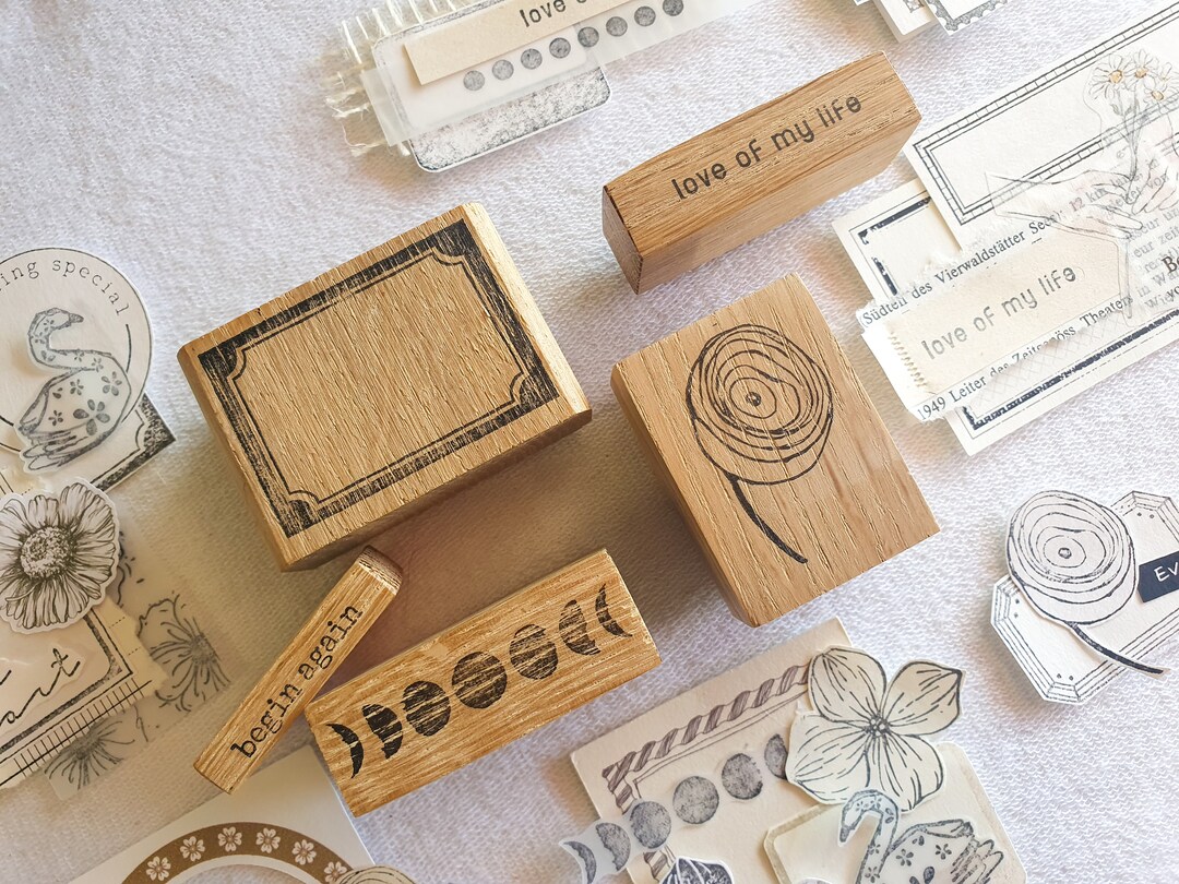 Motif Stamp / Rubber Stamp / Label Stamp / Flower Stamp / Text Stamp ...