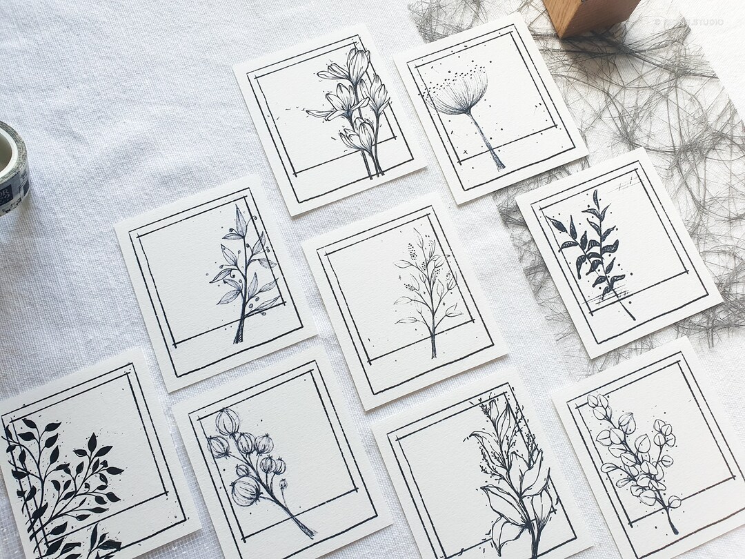 Flower Frame Label, Handmade Label, Journal Label, Ephemera Vintage ...