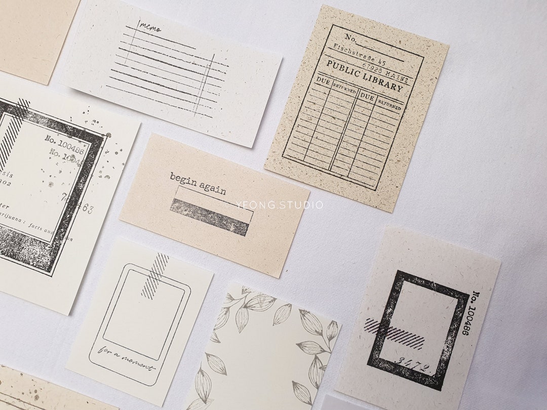 Stamped Paper, Ephemera, Hand Stamped, Scrapbooking, Collage, Stamp ...