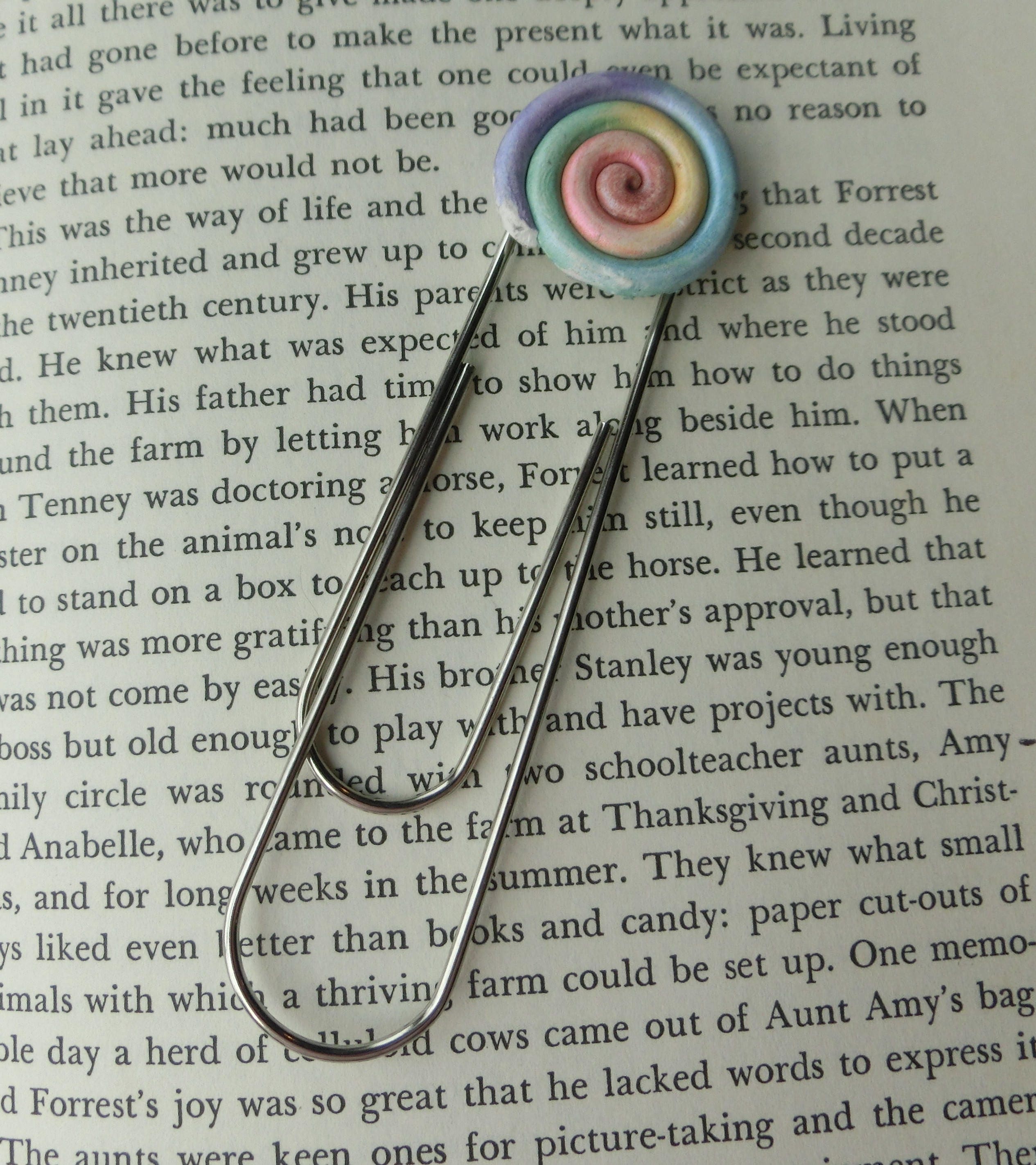 Pastel Rainbow Polymer Clay Bookmark / Extra Large Paperclip - Etsy Ireland