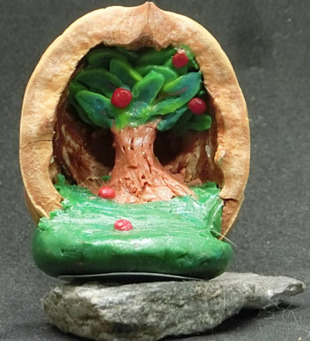 Minature Scene in Walnut Shell- Apple Tree - Etsy