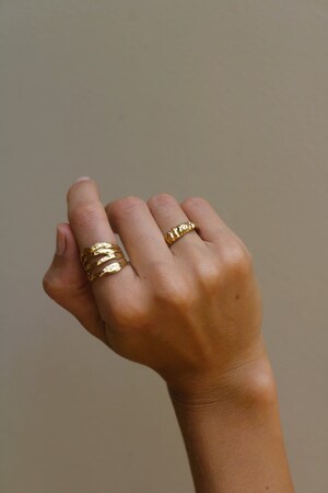 Double Bar Ring, Modern Ring, Fashion Ring, Dainty Ring, Statement Ring ...