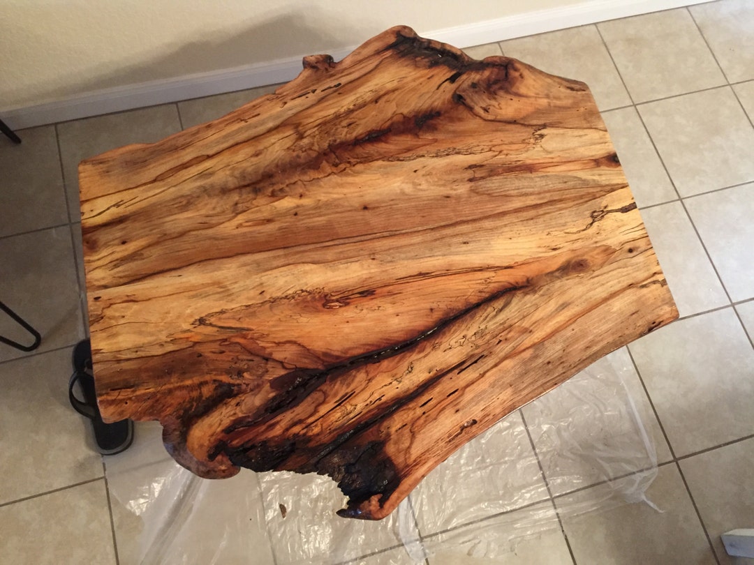 Spalted Pecan Coffee Table W/ Steel Hairpin Legs - Etsy
