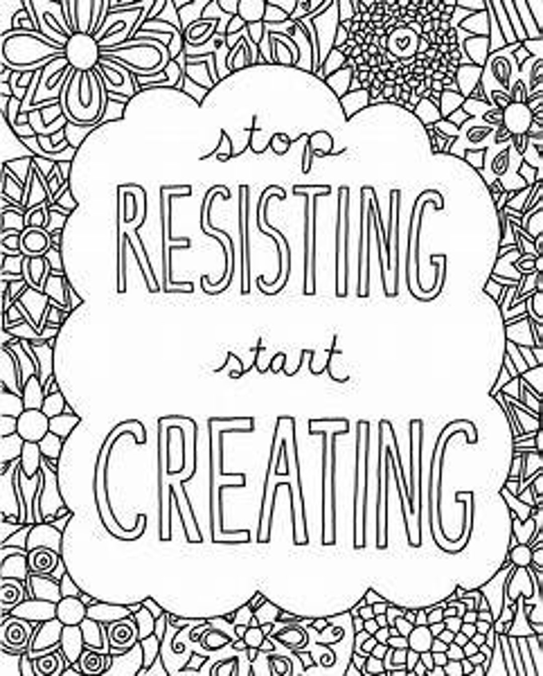 Coloring Book Pages Encouragement Quotes 50 Different - Etsy