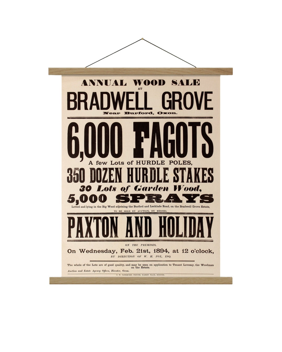 Typography Print Bold Victorian Auction Sale, Vintage Advertising Retro ...