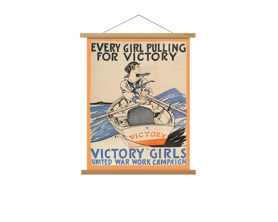 Victory Girls, Retro Print, Vintage Art Print, Wall Art, Canvas Print ...