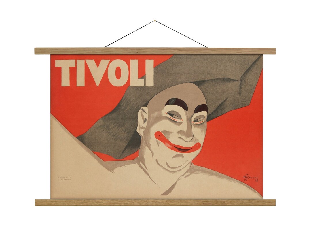 Tivoli Gardens Pantomime Theatre Actor, Art Deco Print, Copenhagen ...