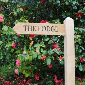 Engraved House Name Driveway Post Wedding Event Arrow Sign in the Style ...