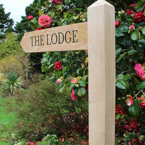 Engraved House Name Driveway Post Wedding Event Arrow Sign in the Style ...