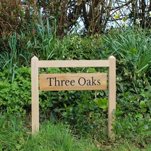Engraved Oak Swinging Sign: Personalized Outdoor Address Plaque - Etsy UK