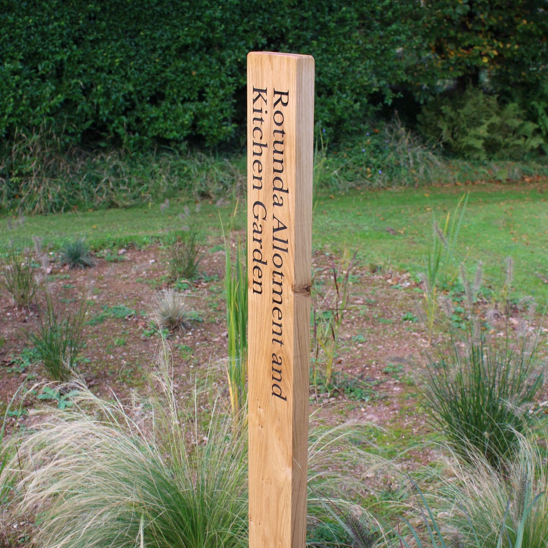Personalized Oak Sign Post: Engraved Garden & Driveway Sign - Etsy UK