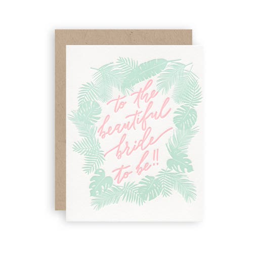 Floral Basket Bride to Be Card Bridal Shower Card Minimal - Etsy