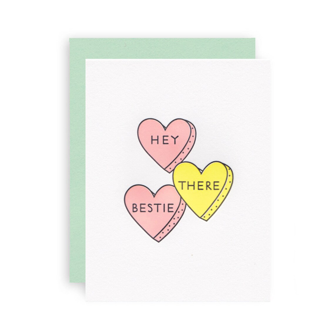 Hey There Bestie Letterpress Greeting Card - Etsy