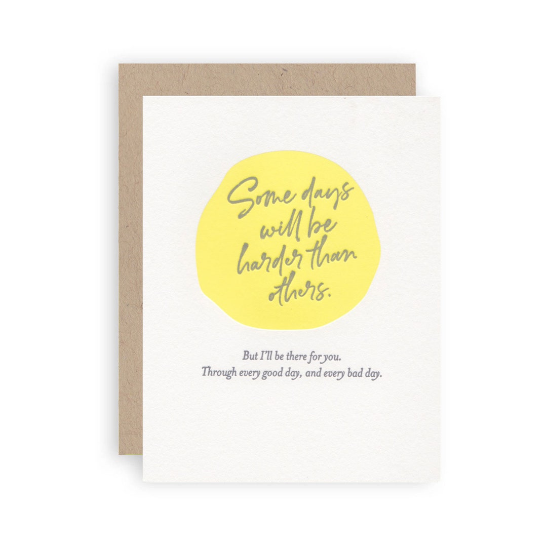 Hard Days Letterpress Sympathy Greeting Card - Etsy