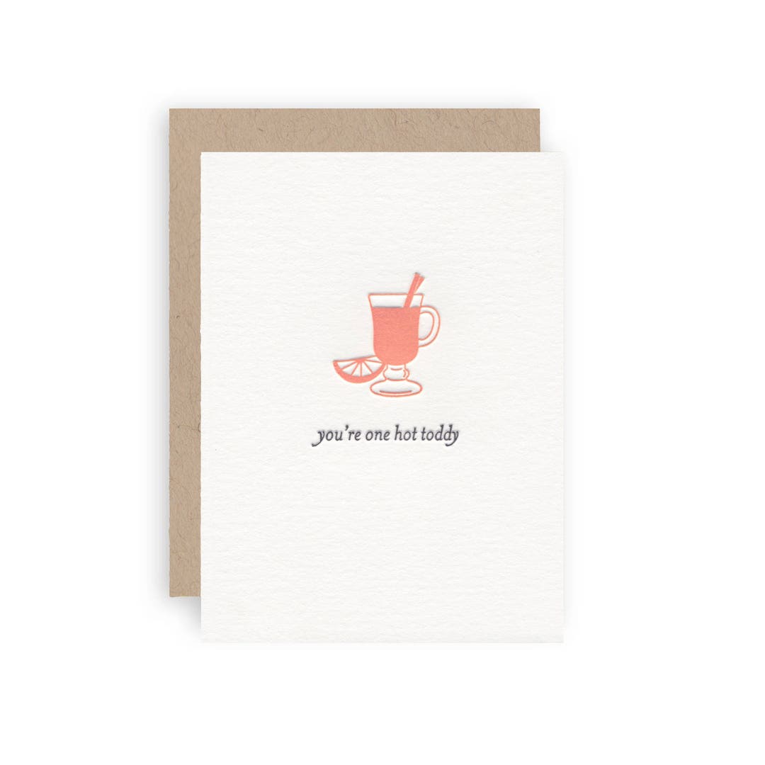 You're One Hot Toddy - Letterpress Holiday Greeting Card - Etsy